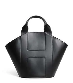 Harrods Leather H Tote Bag - Black