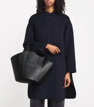 Harrods Leather H Tote Bag