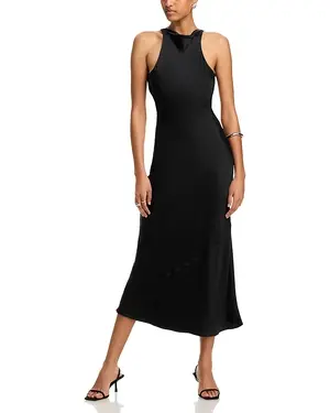 GUIZIO Lina Midi Dress - Black