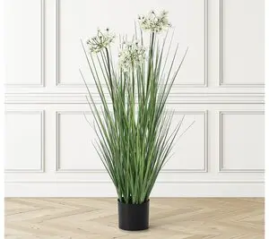 GLITZHOME 3.25ft Onion Grass Artificial Plants N Pot - One-color