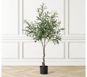 GLITZHOME 4ft Faux Olive Tree In Pot - One-color