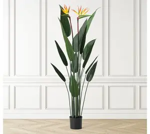 GLITZHOME 5.25ft Faux Bird Of Paradise Simulate S Plants In Pot - One-color