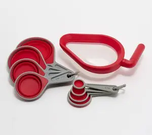 PREPOLOGY As Is 9 Piece Silicone Collapsible Measuring Set