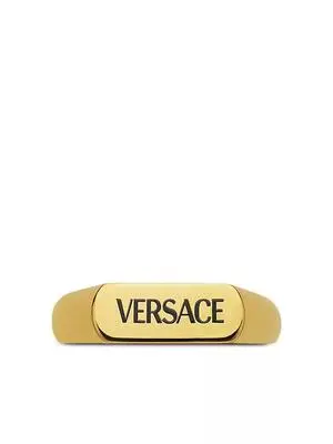 Versace Logo-engraved Ring - Gold