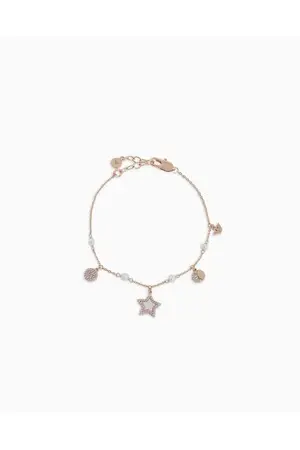 Emporio Armani Rose Gold-tone Station Bracelet - Red