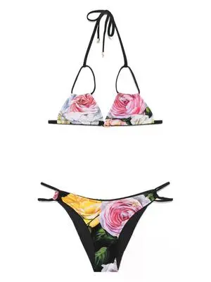 Dolce & Gabbana Floral-print Bikini - Black
