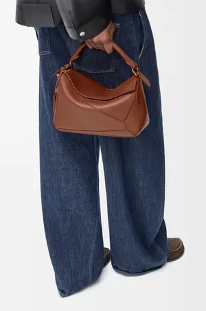 Loewe Small Puzzle Bag In Nappa Lambskin - Pecan