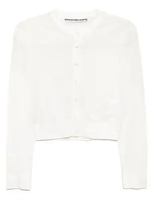 Alexander Wang Crystal-embellished Cropped Top - White