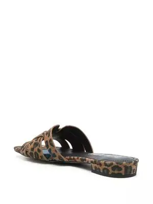 BIBI LOU Holly Leopard Print Flat Slides