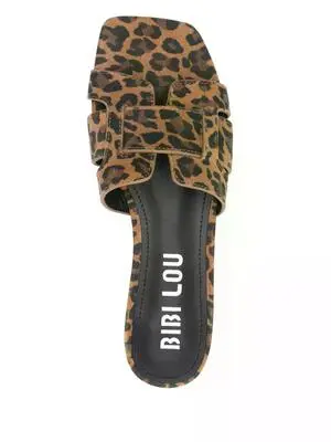 BIBI LOU Holly Leopard Print Flat Slides