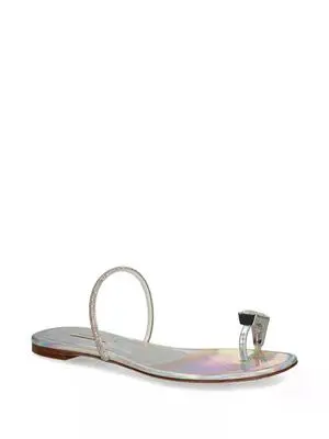Casadei Ring-detail Slides - Silver