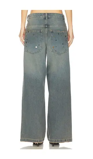 JADED LONDON Studded Colossus Wide Leg Jeans