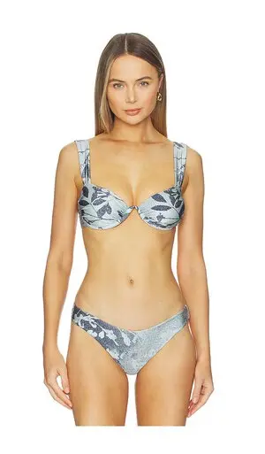Simkhai Anniston Bikini Top - Sky Floral