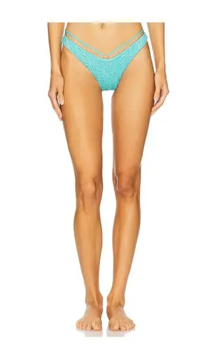 Luli Fama Strappy Loop Brazilian Scrunch Bottom - Aqua
