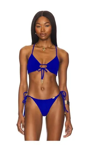 Luli Fama Drawstring Keyhole Bralette