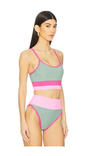 Beach Riot Eva Bikini Top - Sage Bloom Colorblock