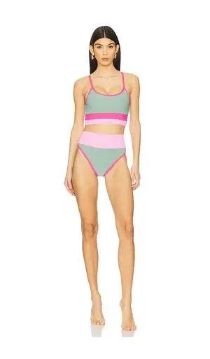 Beach Riot Eva Bikini Top - Sage Bloom Colorblock