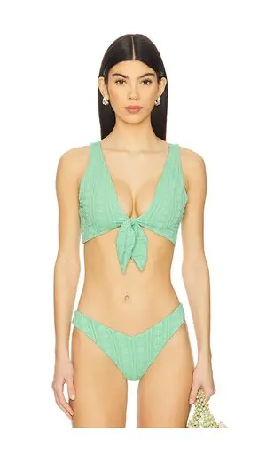 Beach Riot Dallas Bikini Top - Sage Bloom Jacquard