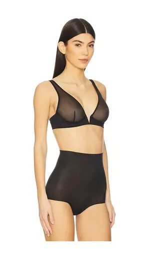 Commando Chic Mesh Plunge Underwire Bra - Black