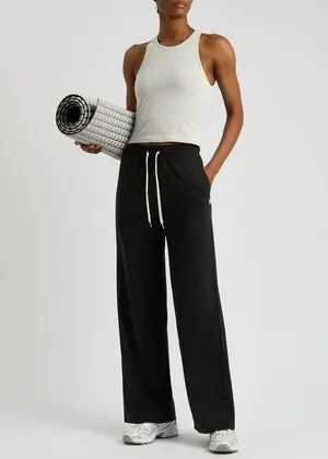 Vuori Halo Essential Jersey Wide Leg Sweatpants - Black