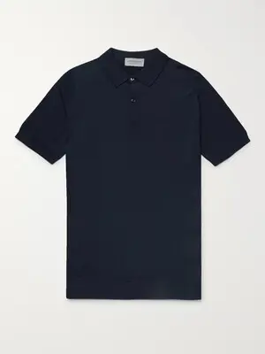 John Smedley Payton Slim-fit Wool Polo Shirt - Blue