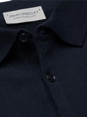 John Smedley Payton Slim-fit Wool Polo Shirt - Blue