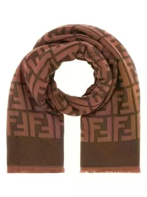 Fendi Logo-jacquard Scarf - Brown