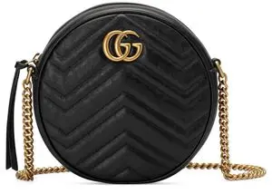 Gucci Gg Marmont Round Shoulder Bag Mini - Black