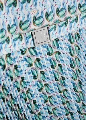 Tory Burch Printed Crepe Midi Shirt Dress