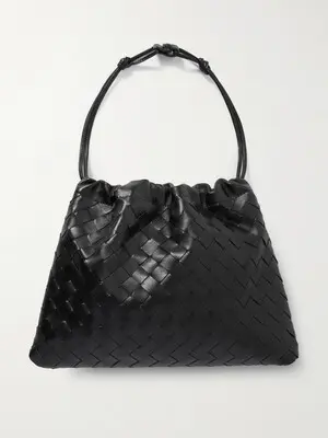 Bottega Veneta Medium Intrecciato Leather Dustbag Clutch - Black