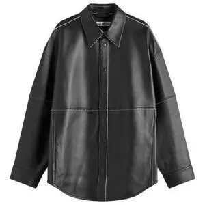 Acne Studios Leather Overshirt - Black