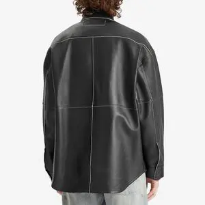 Acne Studios Leather Overshirt - Black