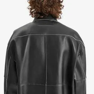 Acne Studios Leather Overshirt - Black