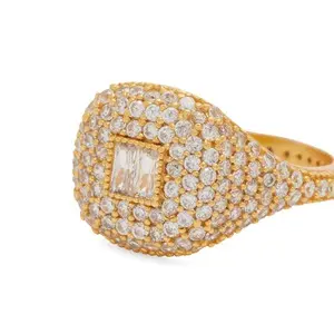 CRYSTAL HAZE Dna Baguette Signet Ring