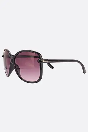 GIANT VINTAGE SUNGLASSES Giant Vintage Lotus Oversized Square Sunglasses - Black
