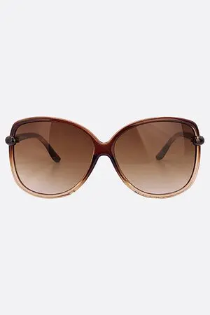 GIANT VINTAGE SUNGLASSES Giant Vintage Lotus Oversized Square Sunglasses Brown