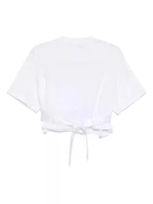 PUSHBUTTON Bra Point Cropped Top - White
