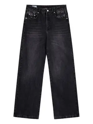 ROUGH. Faded Wide-leg Jeans