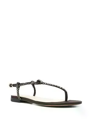 TWINSET Beaded T-bar Sandals