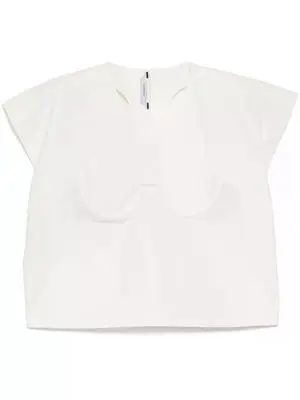 Pushbutton Straight Hem Tops