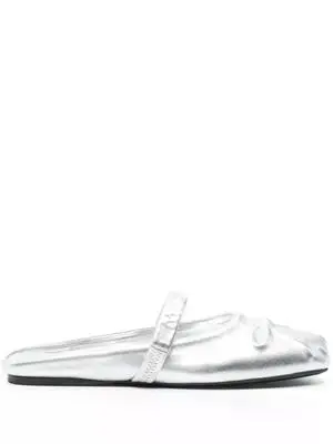 Marni Metallic Effect Slippers - Grey