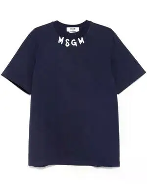 MSGM Logo-print T-shirt - Blue