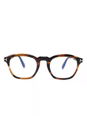 TOM FORD Square Frame Glasses - Brown