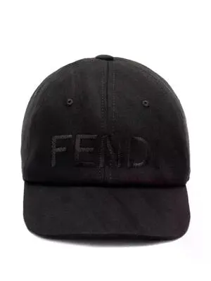 Fendi Logo Embroidered Baseball Cap - Black