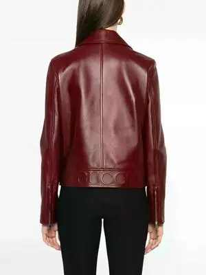 GOLDEN GOOSE Leather Biker Jacket - Red