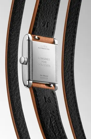 LONGINES Mini Dolcevita Leather Strap Watch - Silver