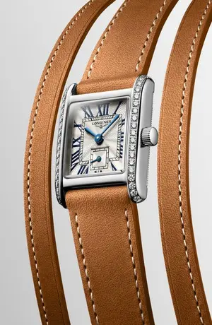 LONGINES Mini Dolcevita Leather Strap Watch - Silver