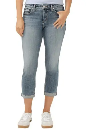 SILVER JEANS CO. Elyse Curvy Mid Rise Capri Jeans - Indigo