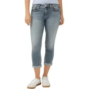 SILVER JEANS CO. Elyse Curvy Mid Rise Capri Jeans - Indigo