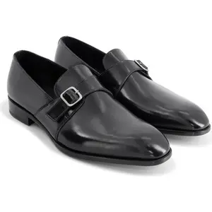 ANTHONY VEER Dunhill Single Monk Strap Loafers - Obisidian Black Leather